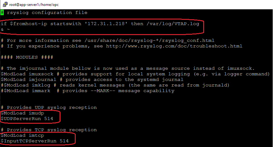 OCI VTAP and Linux RSyslog