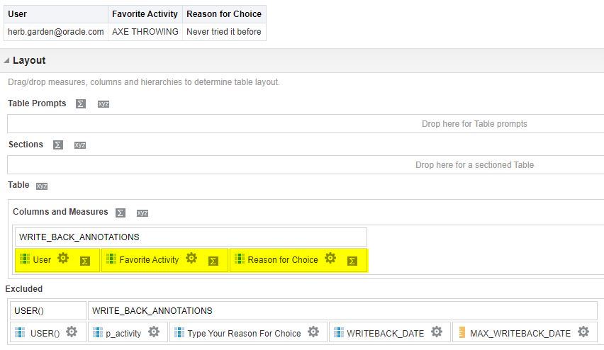 Oracle Analytics Cloud (OAC) - Using Write-back in Analyses and Dashboards
