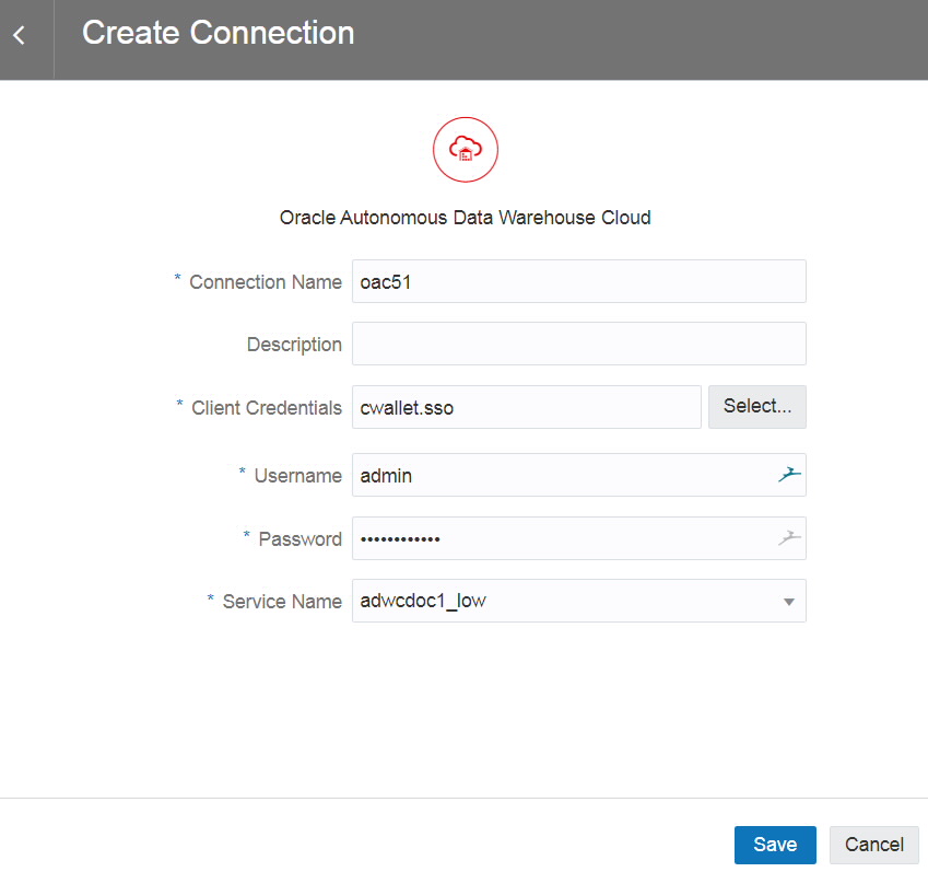 Connecting Oracle Analytics Cloud Version 5.1+ to the Autonomous Data ...