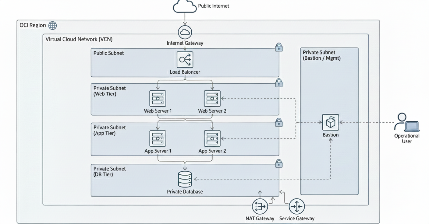 Secure Access to a Three-Tier Architecture Using OCI Bastion | ateam