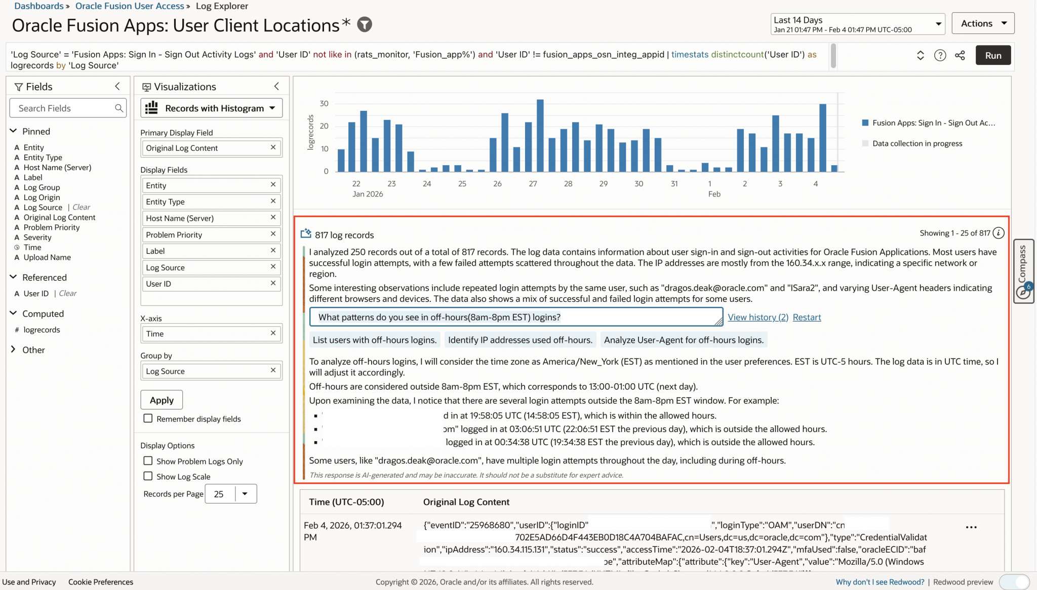 Gaining Insights from Fusion ESS, Audit and Security Dashboards with AI ...